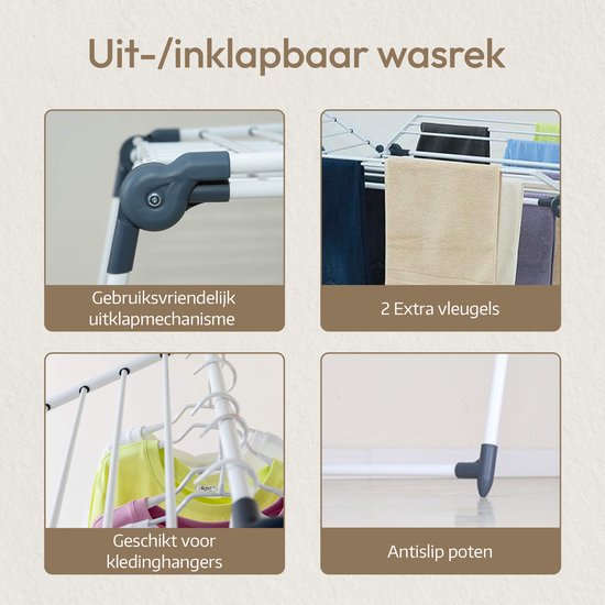 Meisterhome Droogrek - Extra groot, stevig en inklapbaar wasrek - 25 ...