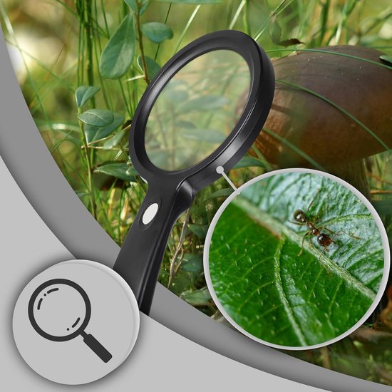 Reading magnifier with 18 LED lights 10x magnification 3 lighting modes ...