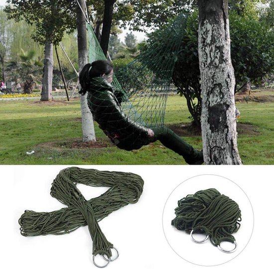 Outdoor Hangmat - Draagbaar met Nylon Touw - Comfortabel Hangend Bed ...