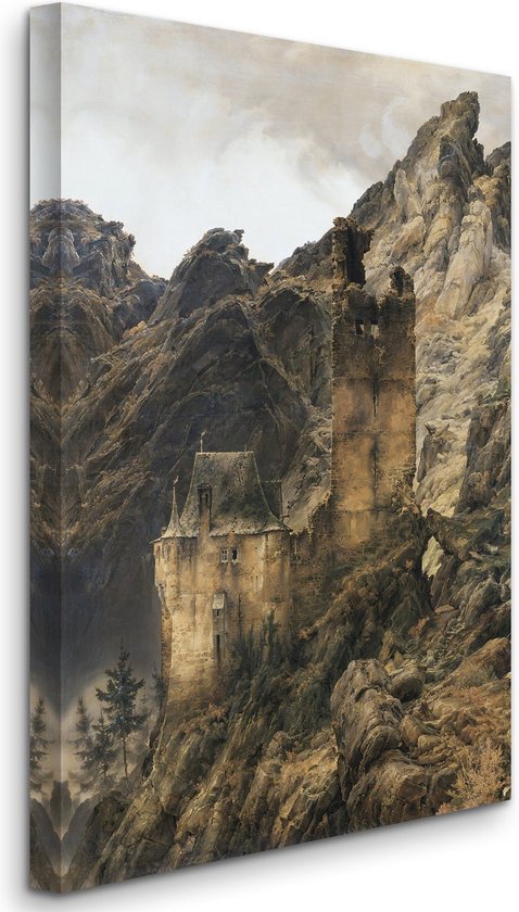 Karl Friedrich Lessing - Rocky Landscape, Gorge with Ruins - Rotsachtig ...