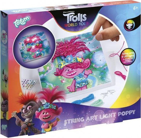 Trolls String art light up Poppy - string art schilderijtje maken met ...