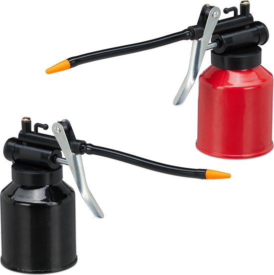 relaxdays Oliekan met pomp - set van 2 - oliespuit - oliesnip 200 ml ...