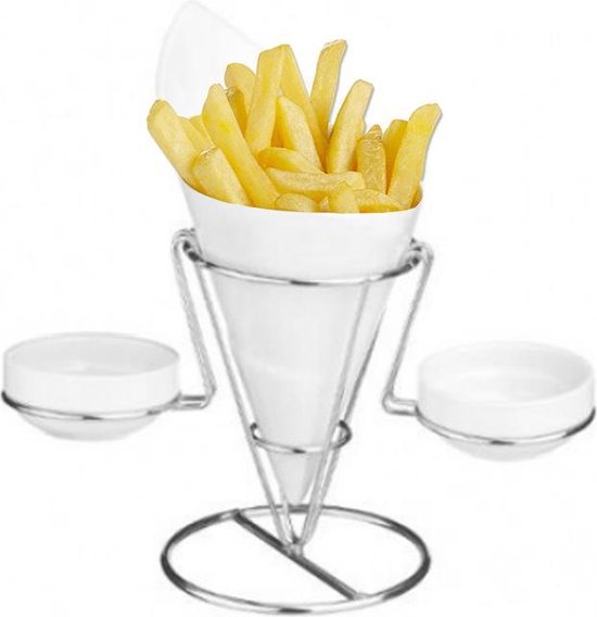 Sac à frites en porcelaine de Luxe pat | frietzak avec bacs à sauce ...