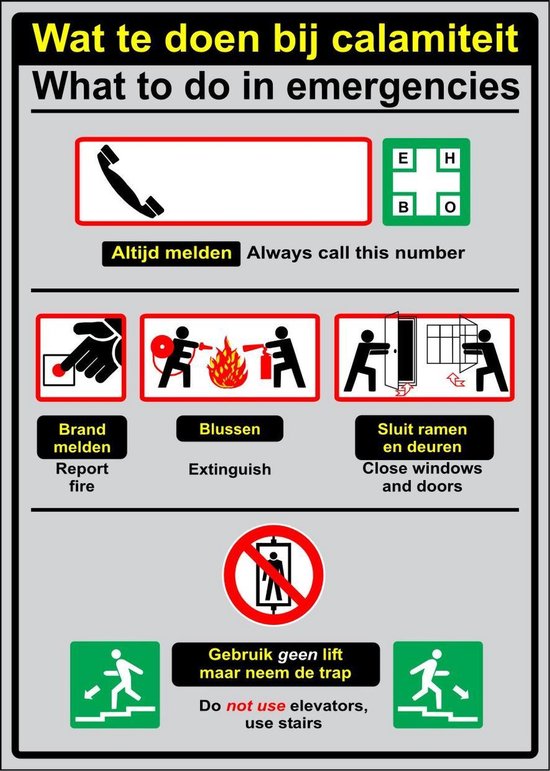 Calamiteitenbord - kunststof - 210 x 150 mm | bol.com