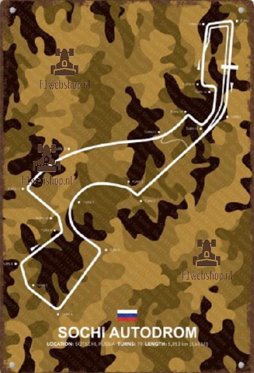 Formule 1 - Sochi Autodrom circuit - F1 - Max verstappen - F1 Wandbord ...