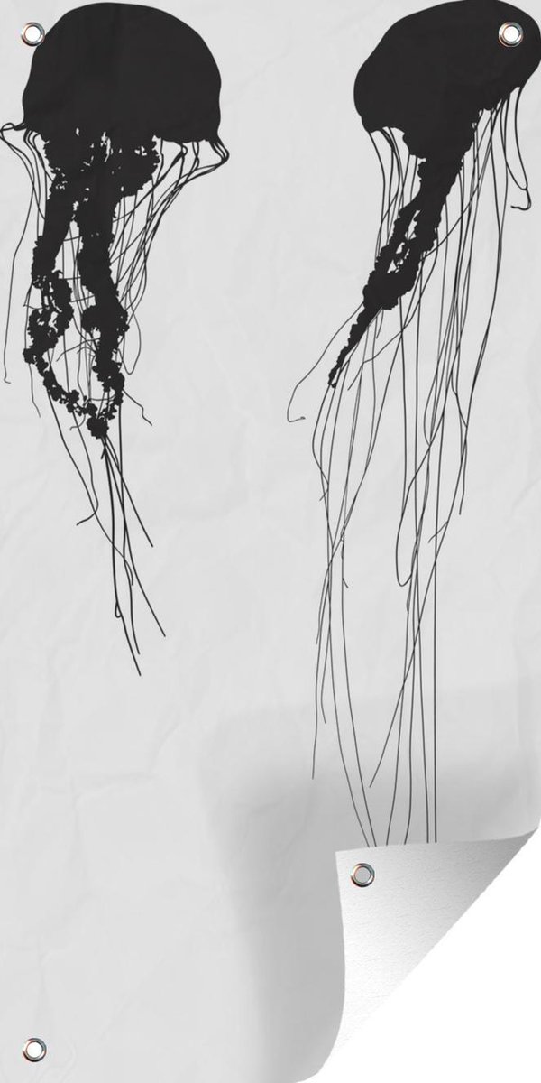 Tuinposter Kwal - Tekenen - Zwart - 40x80 cm - Wanddecoratie Buiten ...