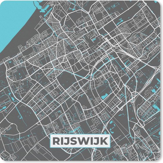 Stadskaart - Rijswijk - Grijs - Blauw - Plattegrond | bol.com
