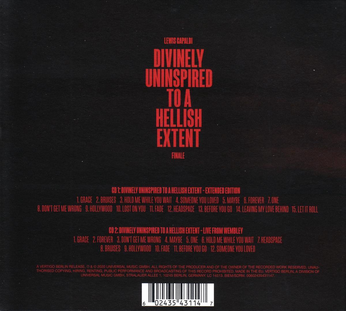 Lewis Capaldi - Divinely Uninspired To A Hellish Extent: Finale (CD ...