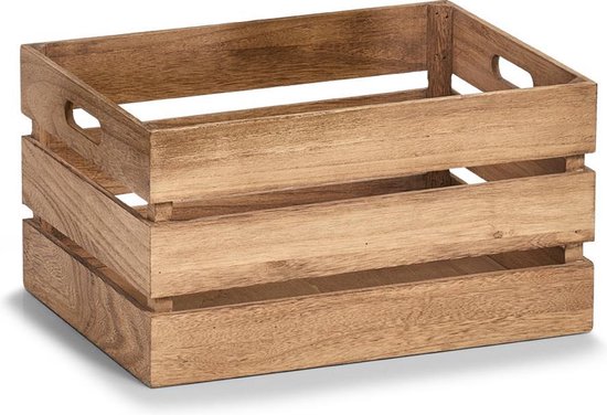 Zeller Present Houten kratjes stapelbaar (large) - Hout - Stapelbaar ...