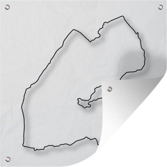 Tuindoek Illustratie van de omtrek van Djibouti - 100x100 cm | bol