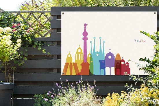 Tuinposter - Tuindoek - Tuinposters buiten - tekening van de skyline ... Tuinposter - Tuindoek - Tuinposters buiten - tekening van de skyline ...