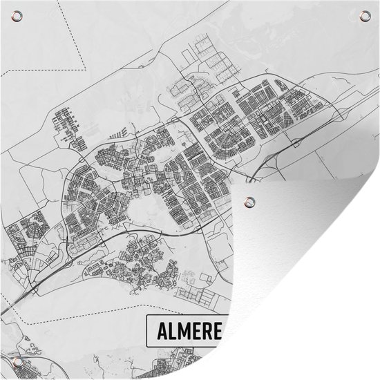 Tuinposters Stadskaart Almere - 50x50 cm - Plattegrond - Tuindoek | bol.com