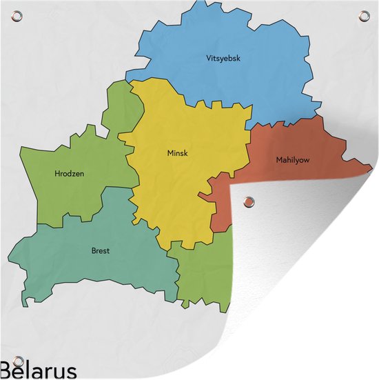 Tuindoek tekening van de regio's in Wit-Rusland - 100x100 cm | bol.com