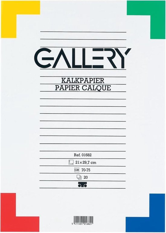 Gallery kalkpapier formaat 21 x 297 cm (A4) etui van 20 vel | bol.com