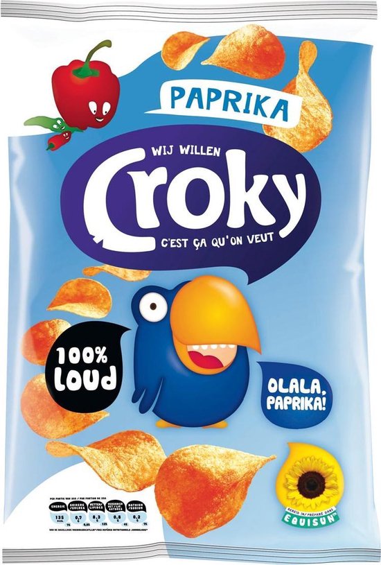 Croky Chips paprika - glutenvrij en lactosevrij - 12 zakjes x 100 gram ...