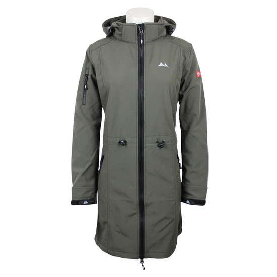 Nord Berg Gisella softshell jack lang dames donker groen | bol.com