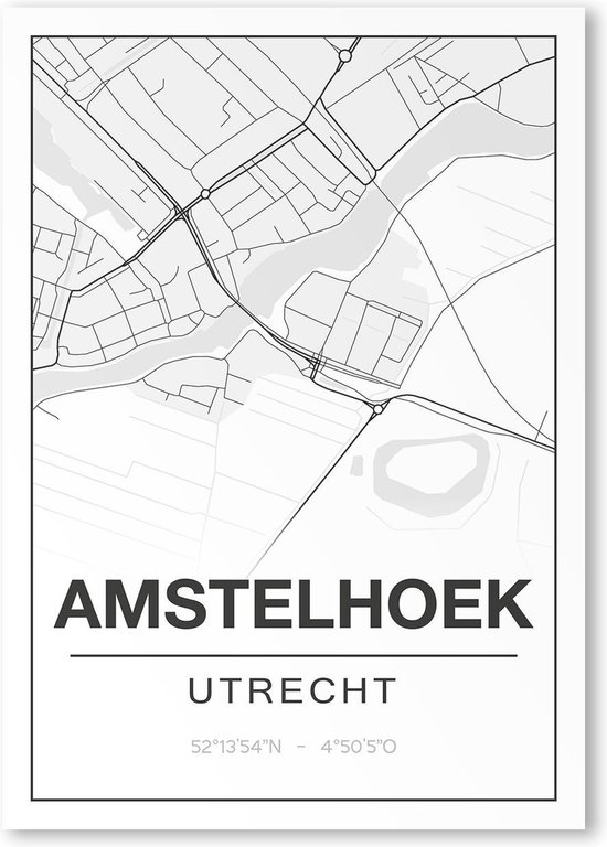 Poster/plattegrond AMSTELHOEK - 30x40cm | bol