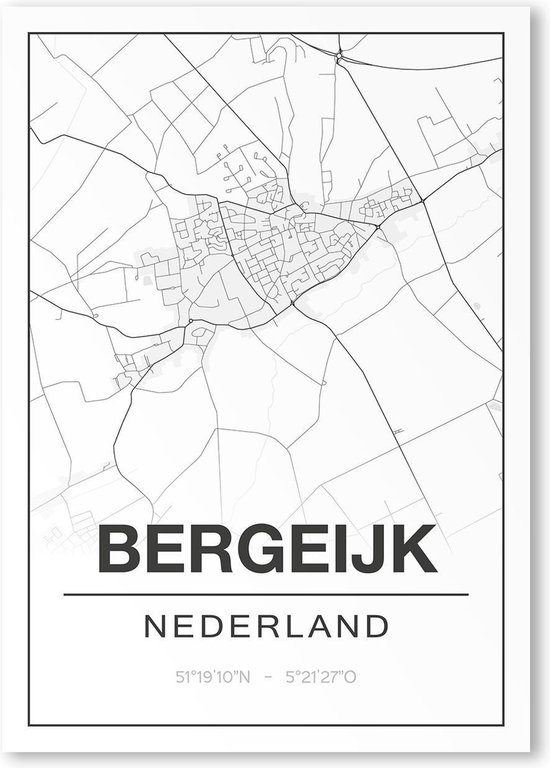 Studio216 Plattegrond Bergeijk - Kaart van Bergeijk - A4 | bol