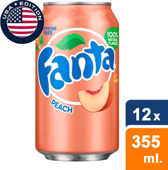 Fanta Peach (USA blikken) - 12 x 355ml | bol