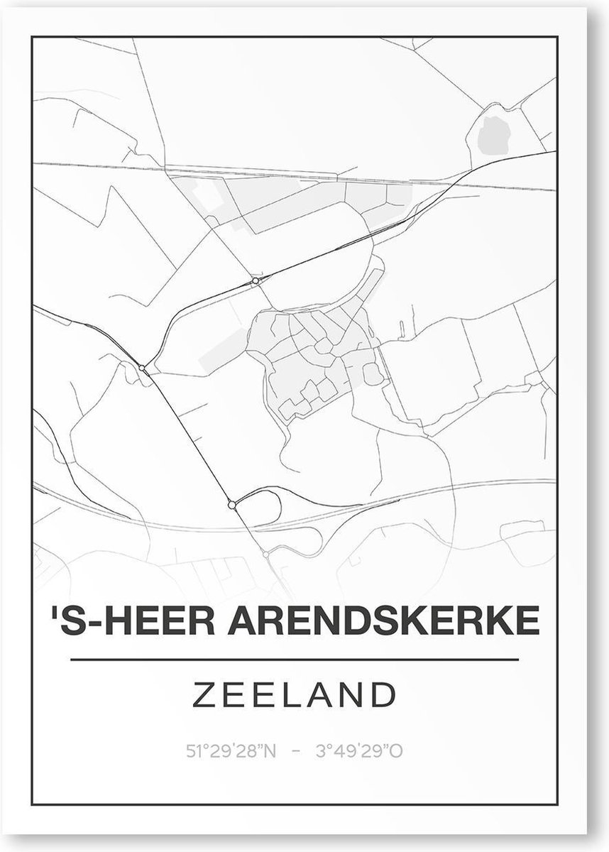 Poster/plattegrond S HEER ARENDSKERKE - 30x40cm | bol.com