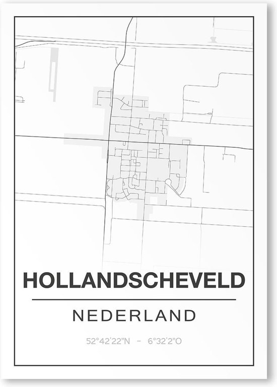 Poster/plattegrond HOLLANDSCHEVELD - 30x40cm | bol