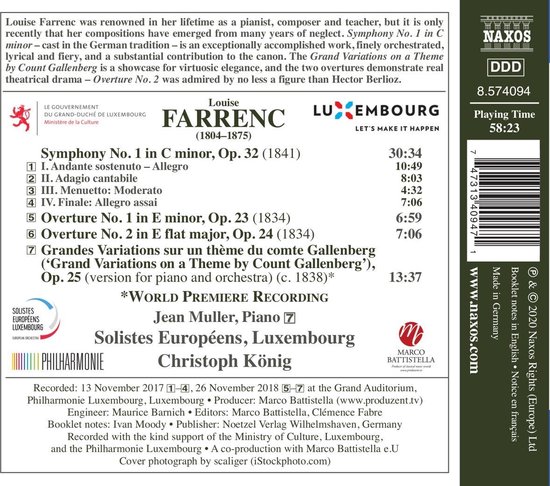 Jean Muller, Solistes Européens Luxembourg, Christoph König - Farrenc ...