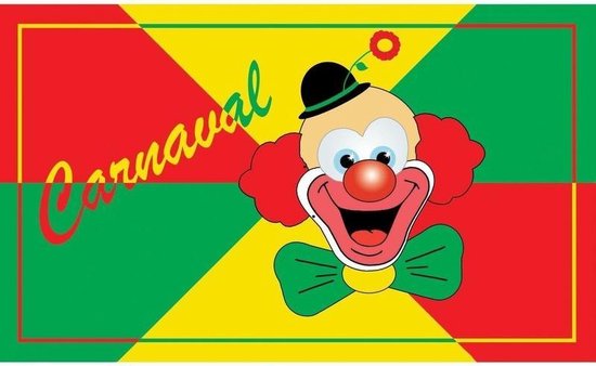 3x Carnaval feest vlaggen met clown 90 x 150 cm - Carnaval thema ...