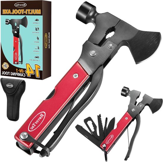 Camping Essentials Multi Tool Bijl Hoedenbijl - 14-in-1 Multitool Mes Hamer Tang Zaag... | bol