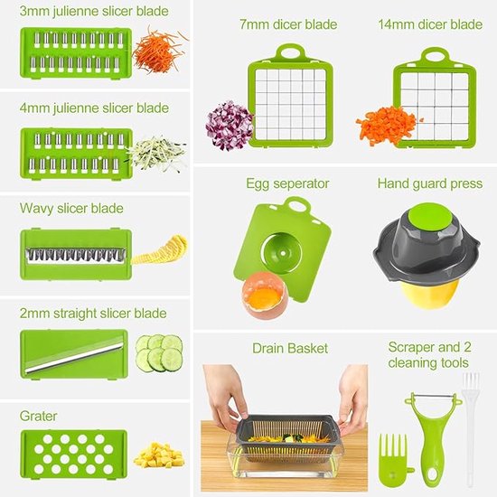 Vegetable Cutter / Multifunctionele Groentesnijder Veg Ui Dicer Salade ...