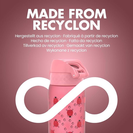 Waterfles 350 ml/12 oz Lekvrij - Makkelijk te Openen - Lady Bug Ontwerp ...