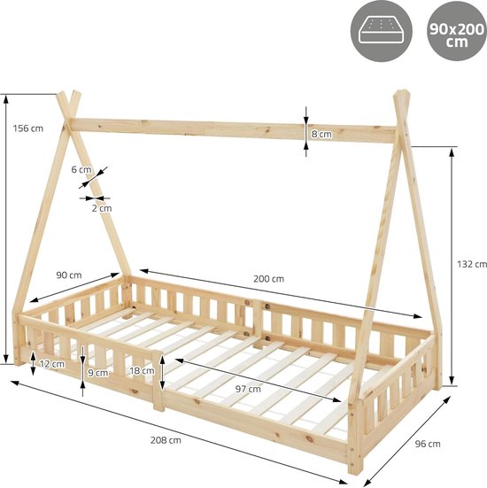 Equivera Grondbed - Peuterbed - Kinderbed - Bedhuisje - Huisbed ...