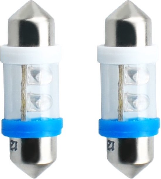 C5W autolamp 2 stuks blauw | LED festoon 31mm | SV8.5 0.49W - 12V DC | bol