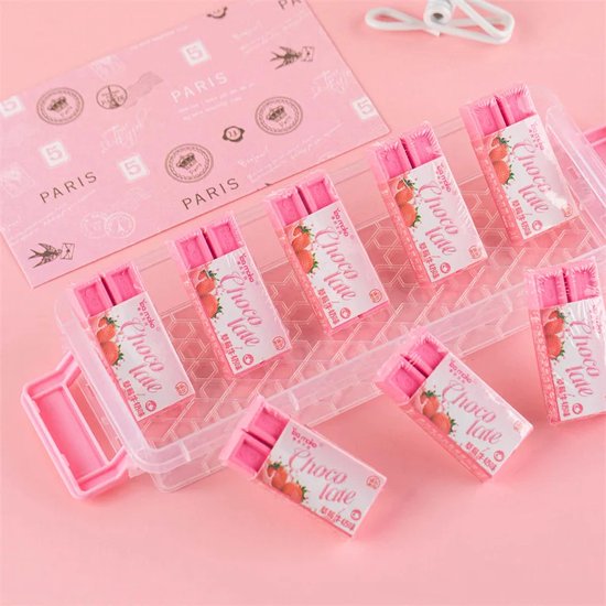 Kawaii Chocolade vorm gum, stationary gummen, Set van 3 stuks gummen | bol
