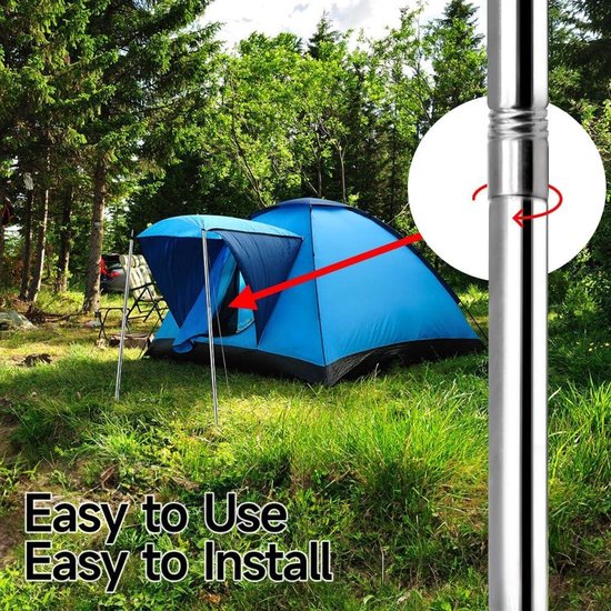 Familie Tent Stakes 10st Hengels-Pack RVS - Opvouwbare 80" Polen - 1 ...