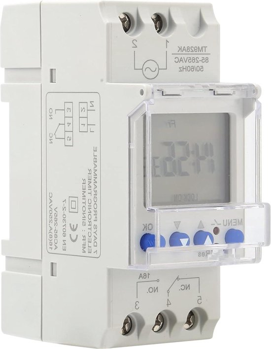 Tijdschakelaar Digitale Timer Analoge Schakelaar Programmeerbare Timer - Groot Scherm... | bol