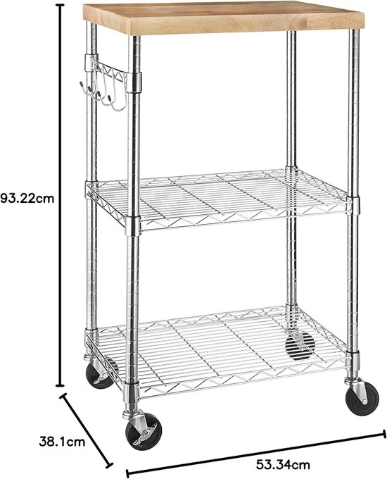 Keukentrolley 60 9d X 39 4w X 93 5h Centimetres Bol