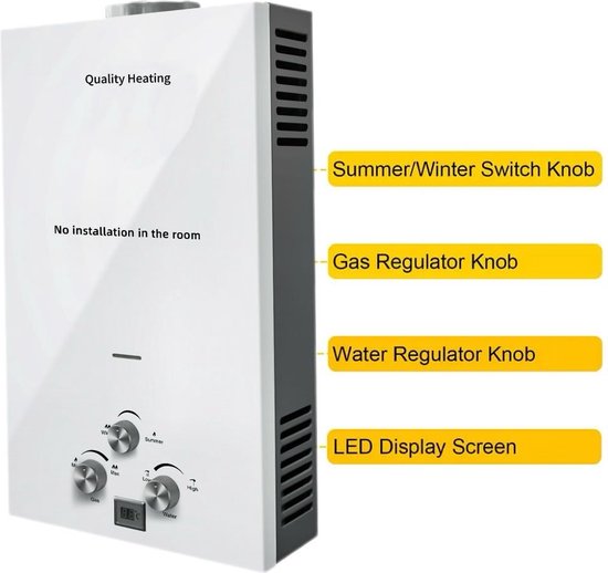 Propaan geiser 12L - LPG Geiser 12 Liter / minuut Boiler - Ideaal Voor ...