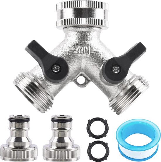 2-weg Y-verdeler 3/4 inch voor kranen - Tuinslang Aansluitingen en Sluitringen | bol