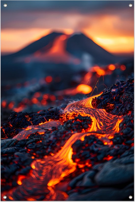 Lava tuinposter - Natuur posters - Tuinposters Vulkaan - Buiten ...
