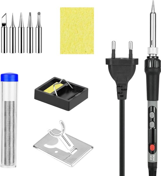 Soldeerboutset 90 W led-soldeerbout met instelbare temperatuur 180 °C ...