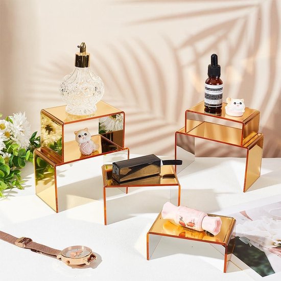 Gouden Acryl Display Risers - 6 Stuks Product Stand Plank - 3-Tier ...