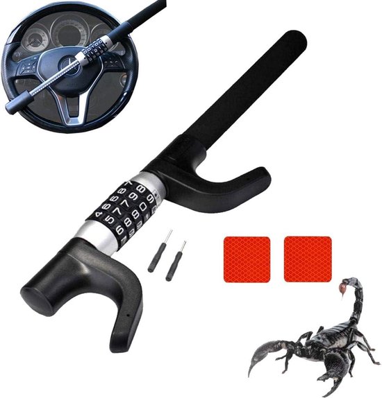 Steering Wheel Lock Box SUV Keyless Combination Code Double Hook Rider ...