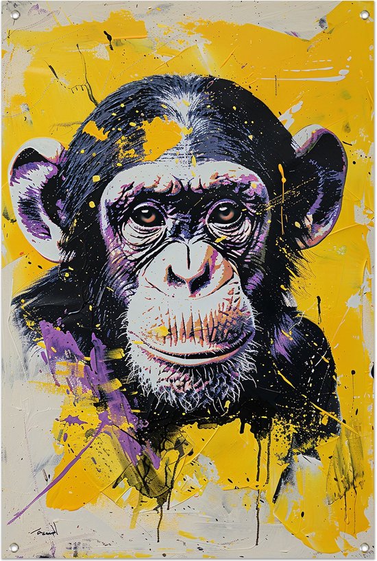 Aap tuinposter - Dieren poster - Tuinposter Verf - Posters buiten ...