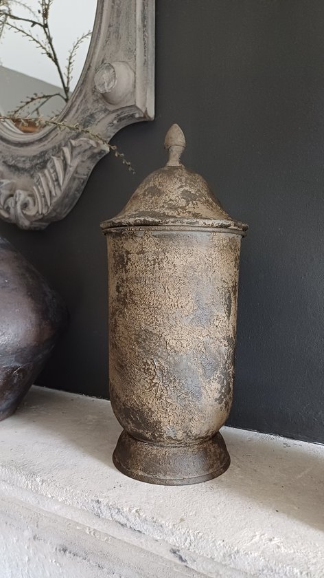 vaas/pot robuust sober landelijk met deksel lavendeltje originals | bol