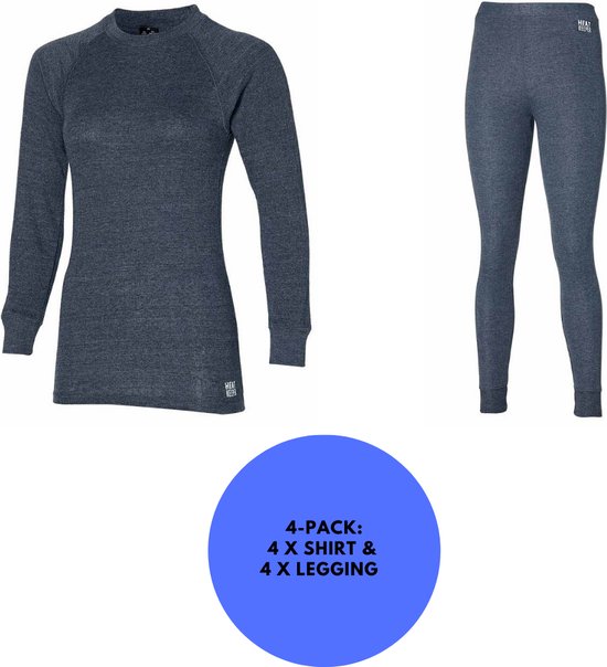 Heatkeeper - Thermo broek/shirt dames - Set - Maat M - Antraciet - 4 x broek/shirt -... | bol