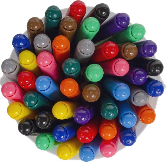 Maxi stiften set - 48 kleuren, waterbasis, wasbaar, ergonomisch, voor ...