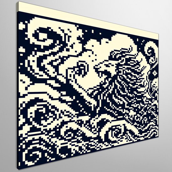 Pixel art relief schilderij | Reliëf van digitale pixels vormt ...