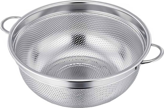 Roestvrijstalen pasta zeef 20 cm microgeperforeerd - keukenzeef voor ...