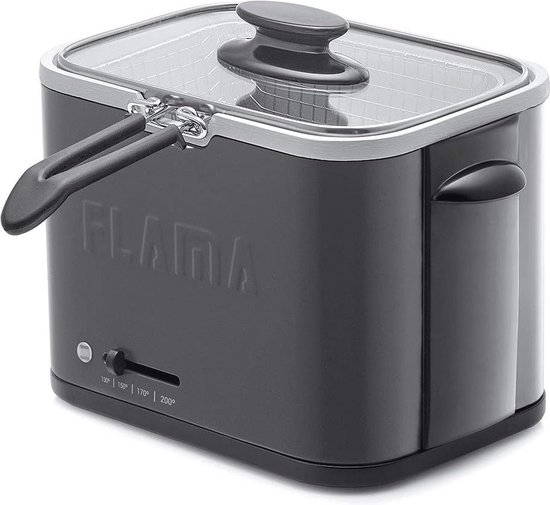 Compacte elektrische mini friteuse - 1 liter - Instelbare temperatuur ...