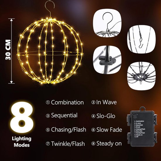 Kerst decoratie buiten Hangende bollen 30 cm - Kerstverlichting ...